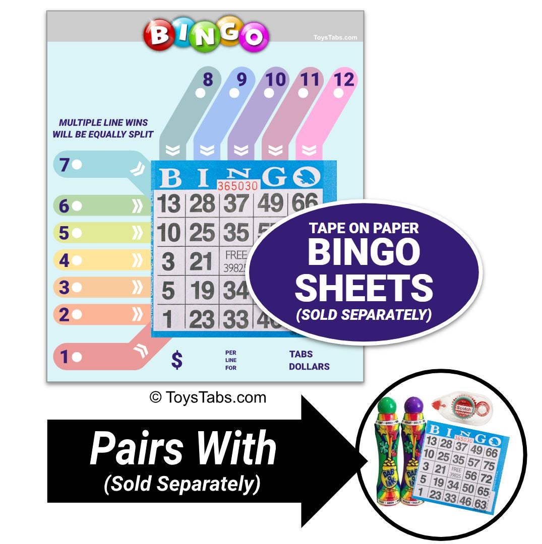 Paper Bingo Sheet Game Notepad - 50 Sheets | Toys Tabs Bingo Notepads ...